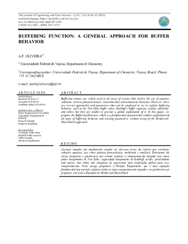 (PDF) Buffering Function: A General Approach for Buffer Behavior