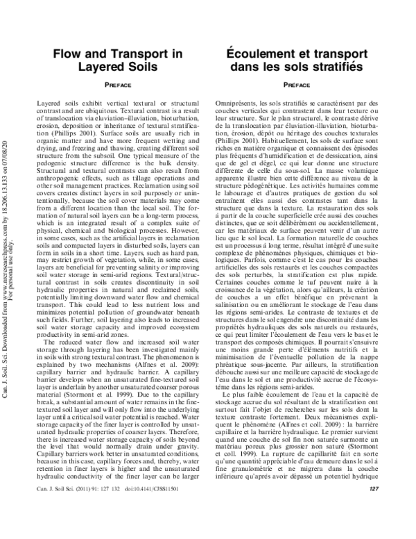 (PDF) Flow and Transport in Layered Soils