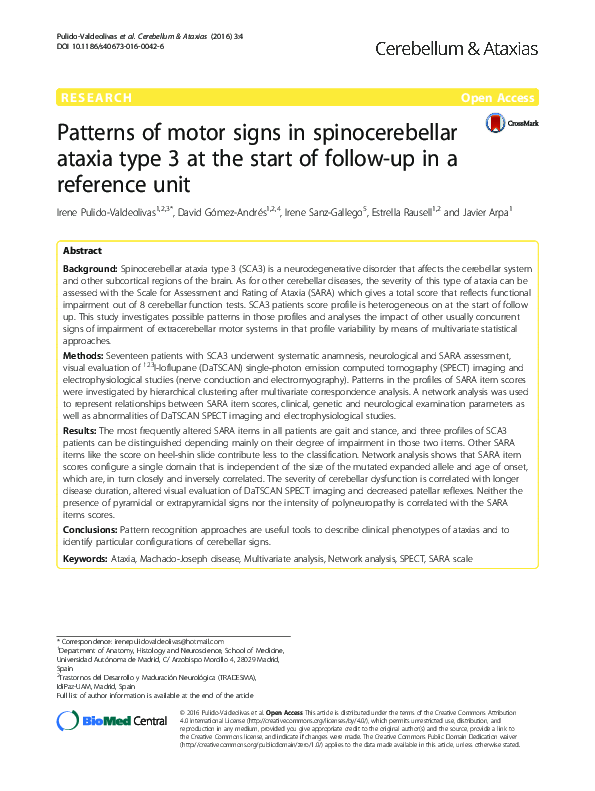 (PDF) Quantitative assessment of the evolution of cerebellar signs in ...