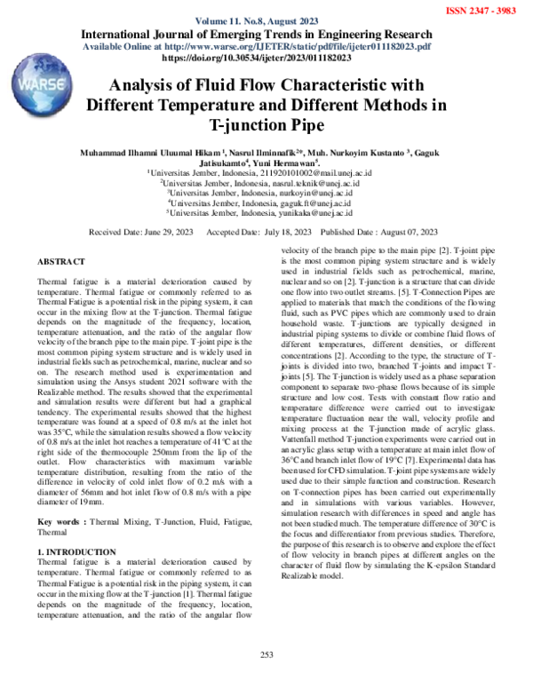 (PDF) Analysis of Fluid Flow Characteristic with Different Temperature and Different Methods in ...