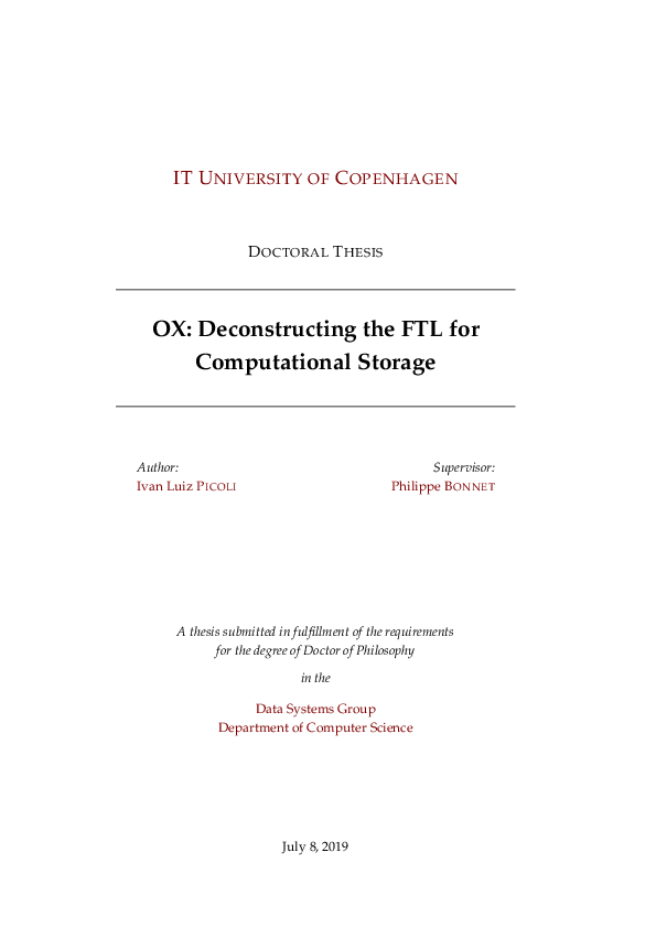 (PDF) OX: Deconstructing the FTL for Computational Storage