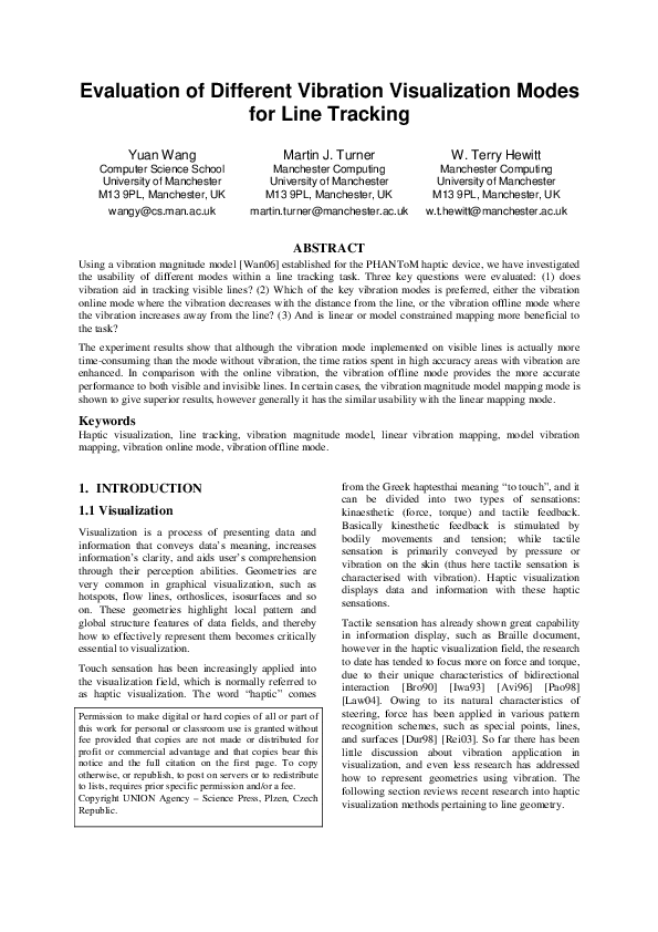(PDF) Evaluation of Different Vibration Visualization Modes for Line ...
