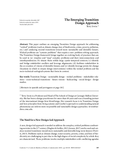 (PDF) The Emerging Transition Design Approach