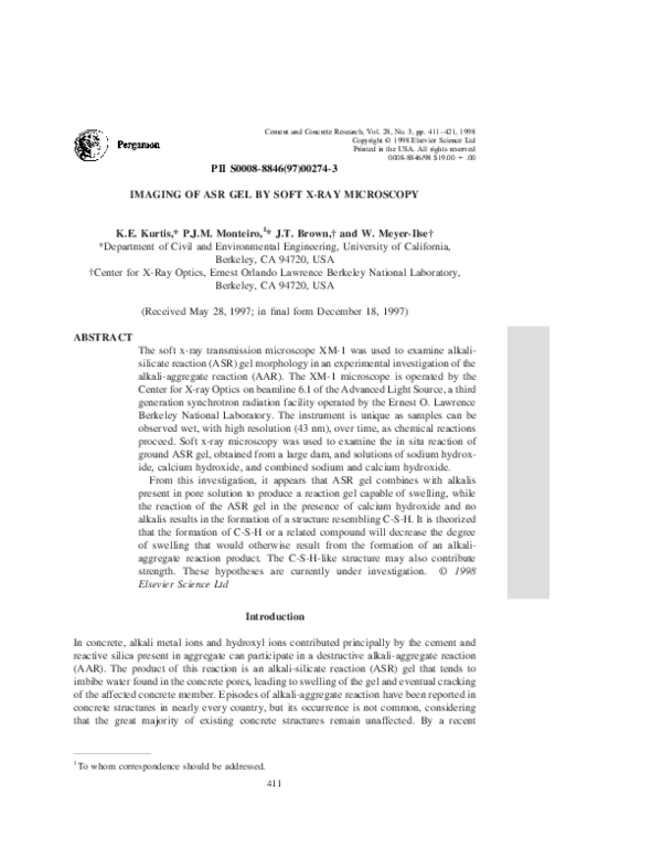 (PDF) Imaging of ASR Gel by Soft X-Ray Microscopy
