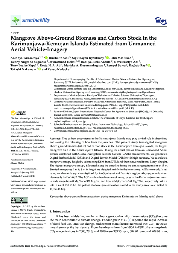 Pdf Mangrove Above Ground Biomass And Carbon Stock In The Karimunjawa Kemujan Islands