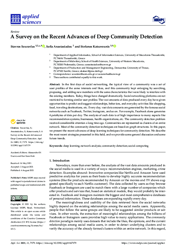 (PDF) A Survey on the Recent Advances of Deep Community Detection