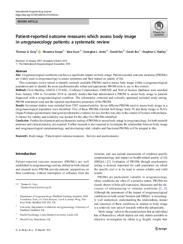 (PDF) Patient-reported outcome measures which assess body image in ...