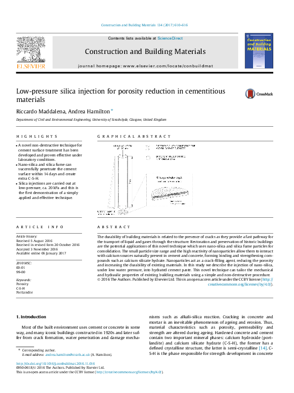 (PDF) Low-pressure silica injection for porosity reduction in ...