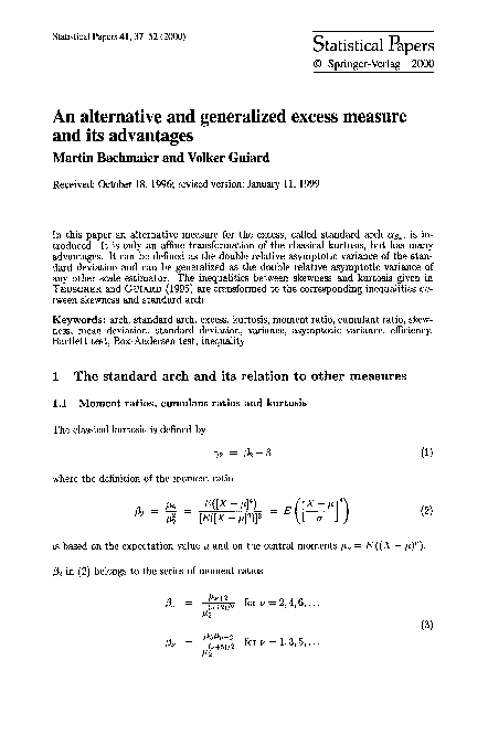 (PDF) An alternative and generalized excess measure and its advantages
