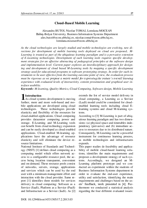 (PDF) Cloud-Based Mobile Learning