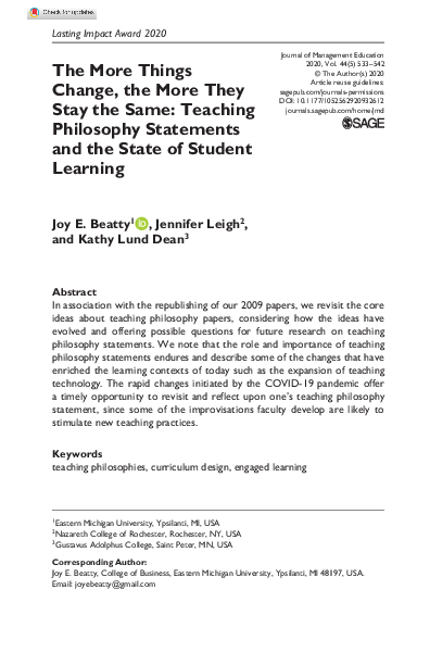 (PDF) The More Things Change, the More They Stay the Same: Teaching ...