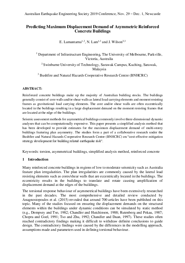 (PDF) Predicting Maximum Displacement Demand of Asymmetric Reinforced ...