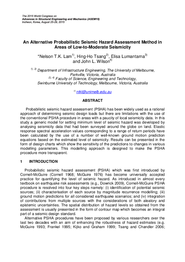 (PDF) An alternative probabilistic seismic hazard assessment method in ...