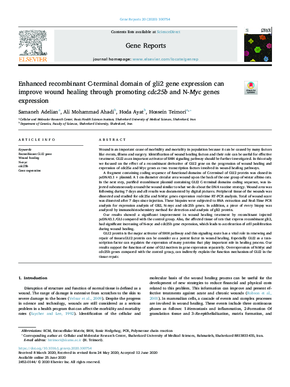 (PDF) Enhanced recombinant C-terminal domain of gli2 gene expression ...