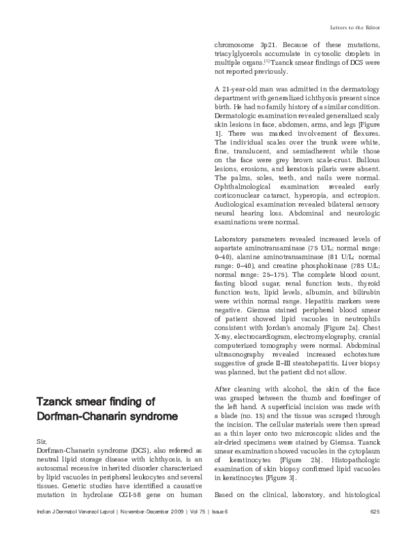 (PDF) Tzanck smear finding of Dorfman-Chanarin syndrome