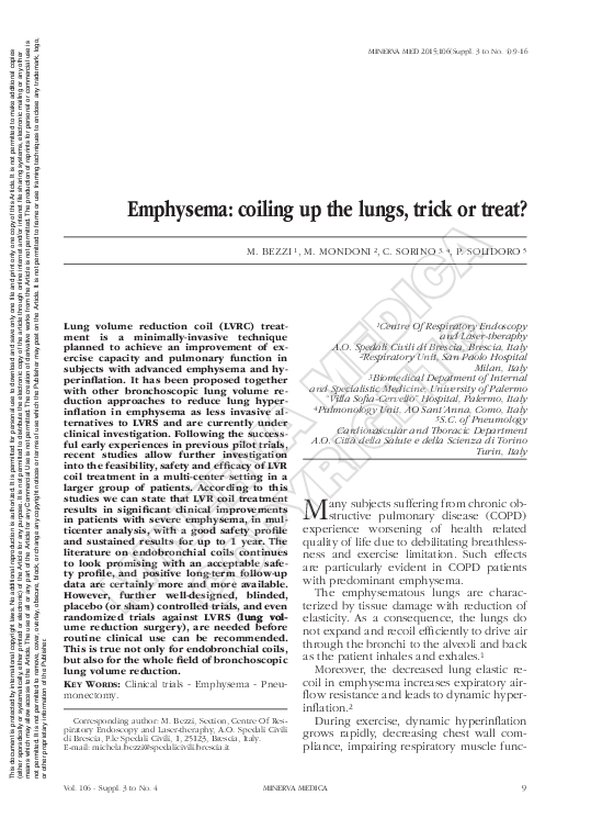 (PDF) Emphysema: coiling up the lungs, trick or treat?