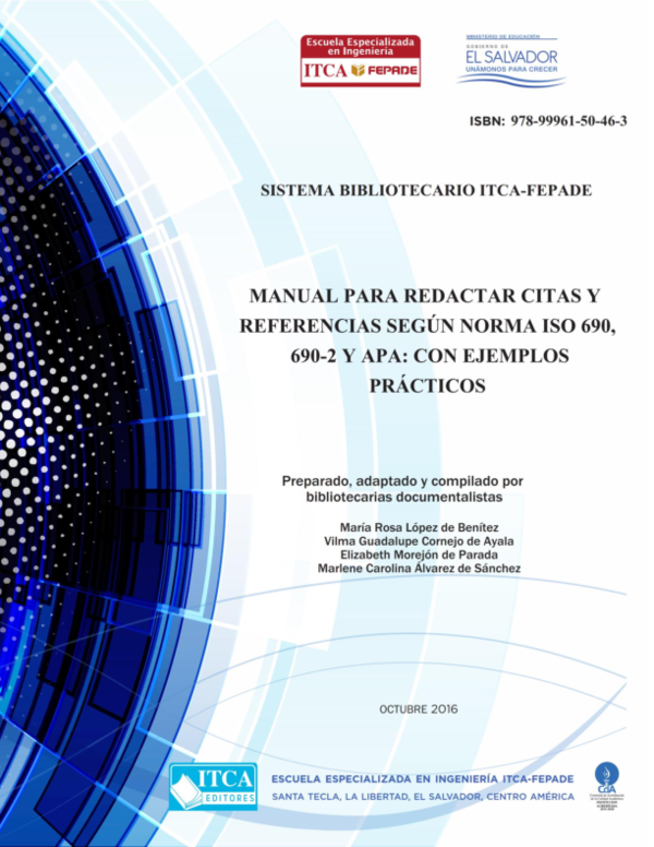 (PDF) SISTEMA BIBLIOTECARIO ITCA-FEPADE MANUAL PARA REDACTAR CITAS Y ...