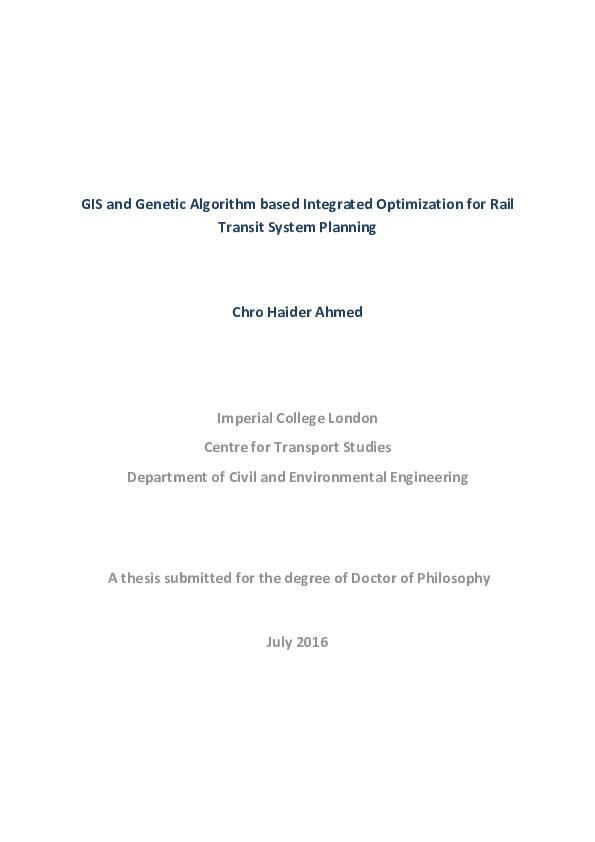 Pdf Gis And Genetic Algorithm Based Integrated Optimization For Rail Transit System Planning