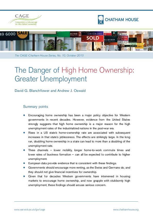(PDF) The Danger of High Home Ownership: Greater Unemployment