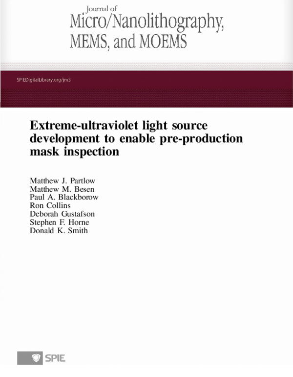 (PDF) Extreme-ultraviolet light source development to enable pre ...