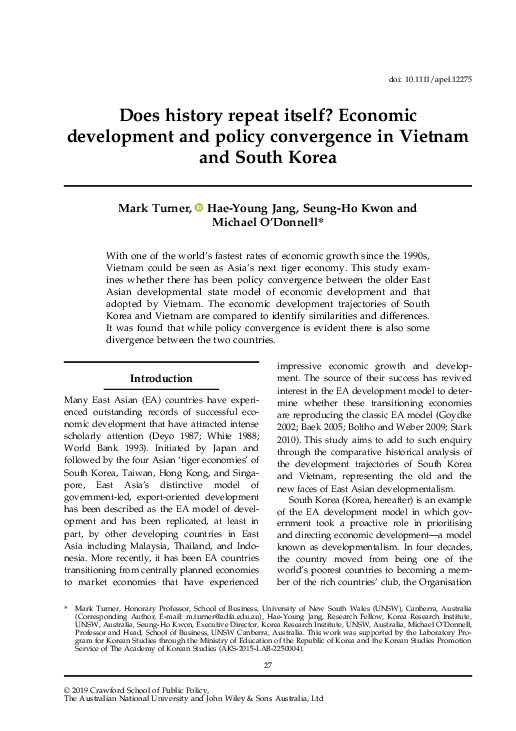 (PDF) Does history repeat itself? Economic development and policy ...