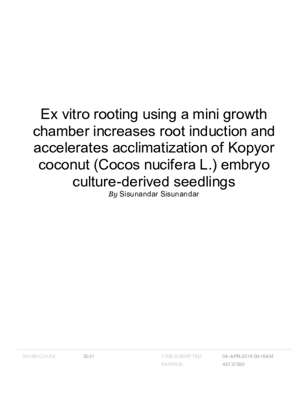 (PDF) Ex vitro rooting using a mini growth chamber increases root ...