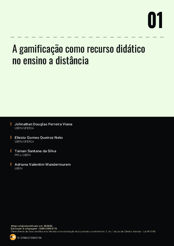 (PDF) A Gamificação Como Recurso Didático No Ensino a Distância