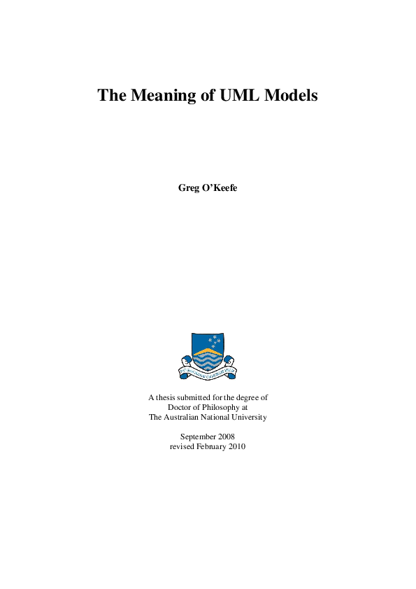 (PDF) The Meaning of UML Models
