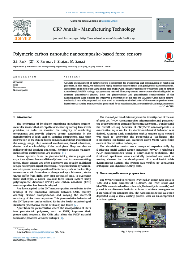 (PDF) Polymeric carbon nanotube nanocomposite-based force sensors | Kaushik Parmar - Academia.edu
