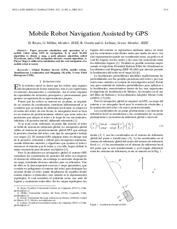 (PDF) Mobile Robot Navigation Assisted by GPS