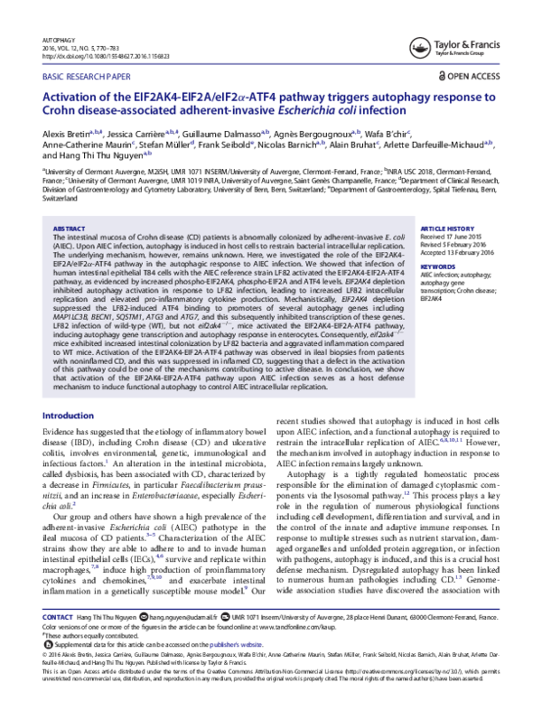 (PDF) EIF2AK4 Pathway Activation in AIEC Infection