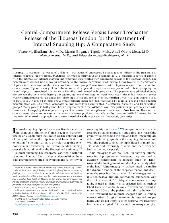(PDF) Central Compartment Release Versus Lesser Trochanter Release of ...