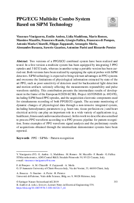 (PDF) PPG/ECG Multisite Combo System Based on SiPM Technology