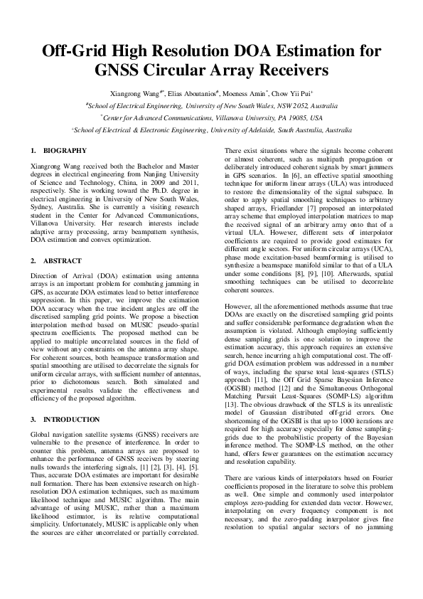 (PDF) Off-Grid High Resolution DOA Estimation for GNSS Circular Array Receivers