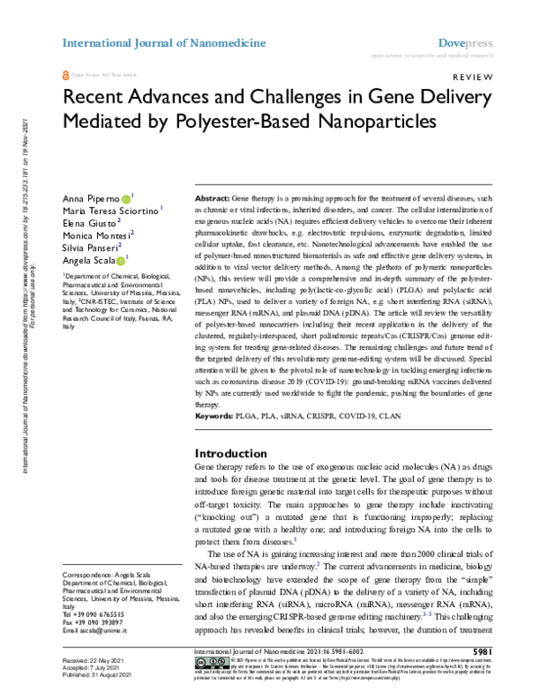 (PDF) Recent Advances and Challenges in Gene Delivery Mediated by ...