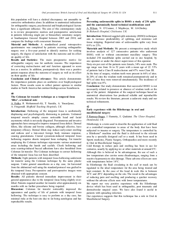 (PDF) 40 The Coleman fat transfer technique as a temporal fossa ‘filler ...