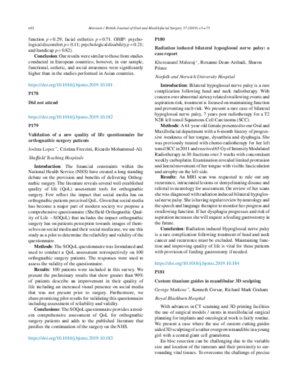 (PDF) Validation of a New Quality of Life Questionnaire for Acute ...
