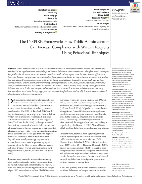 (PDF) The INSPIRE Framework: How Public Administrators Can Increase ...