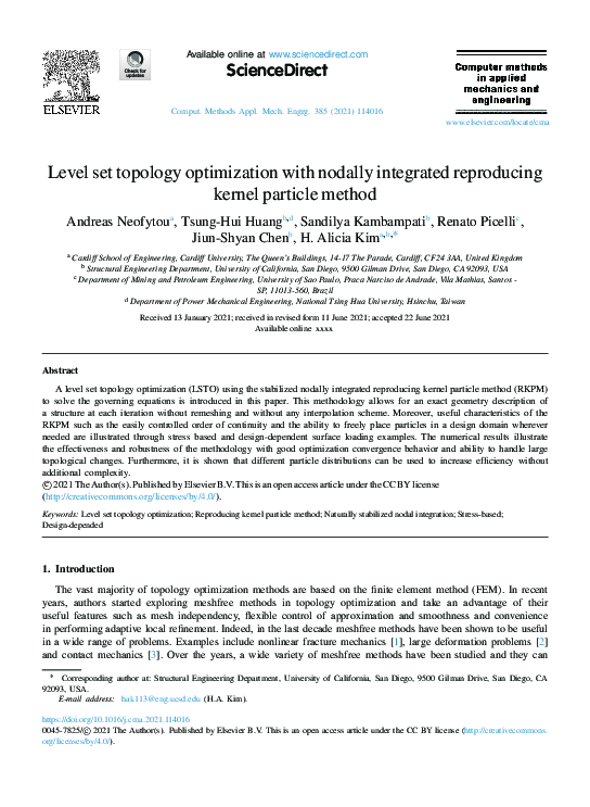 (PDF) Level set topology optimization with nodally integrated ...