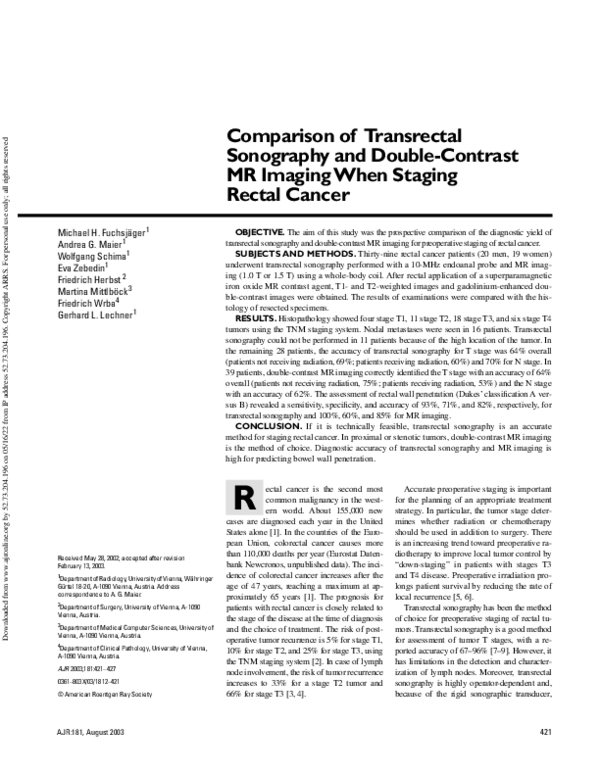 (PDF) Comparison of Transrectal Sonography and Double-Contrast MR ...