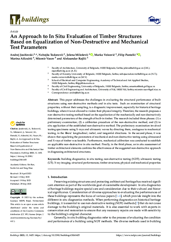 (PDF) An Approach to In Situ Evaluation of Timber Structures Based on ...