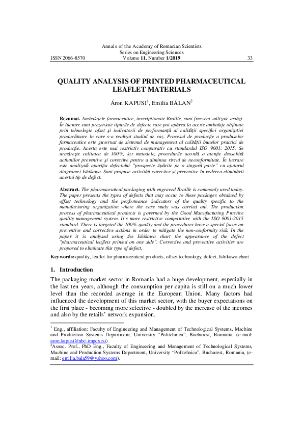 (PDF) Quality Analysis of Printed Pharmaceutical Leaflet Materials
