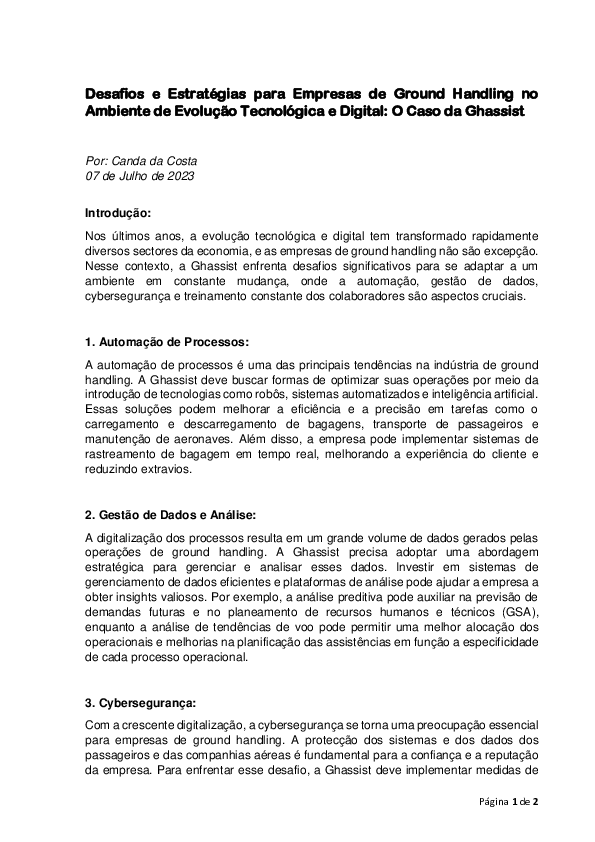 (PDF) Desafios e Estratégias para Empresas de Ground Handling no ...