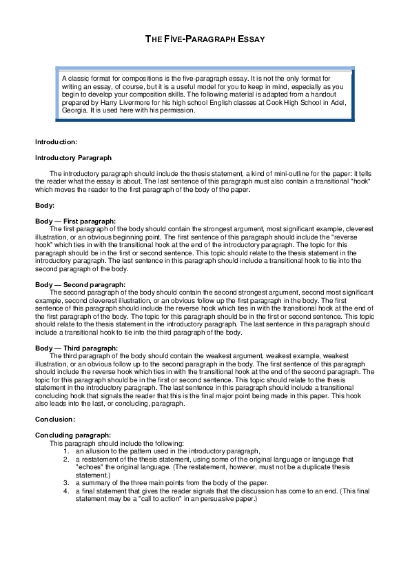 (PDF) The Five-Paragraph Essay