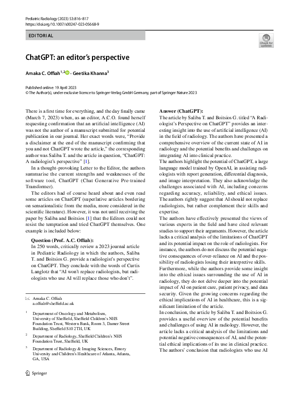 (PDF) ChatGPT: an editor’s perspective