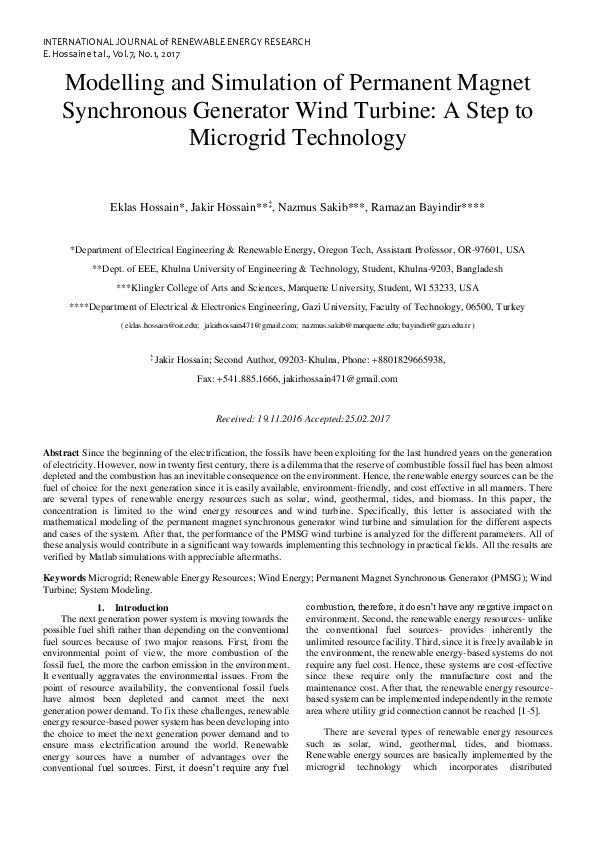 Pdf Modelling And Simulation Of Permanent Magnet Synchronous