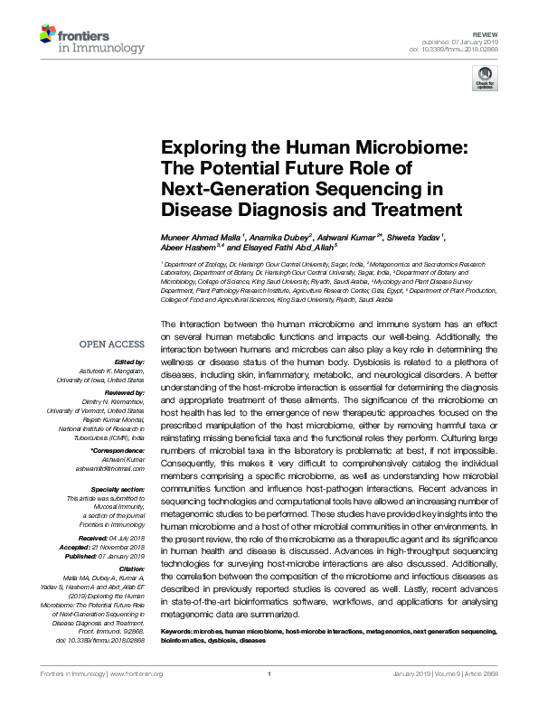 (PDF) Exploring the Human Microbiome: The Potential Future Role of Next-Generation Sequencing in ...
