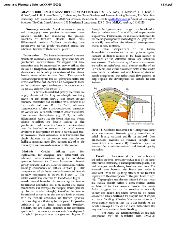 (PDF) Gravity Drilling of Mass Differentiated Planets | Timothy ...