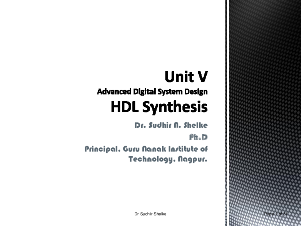 (PDF) HDL Synthesis