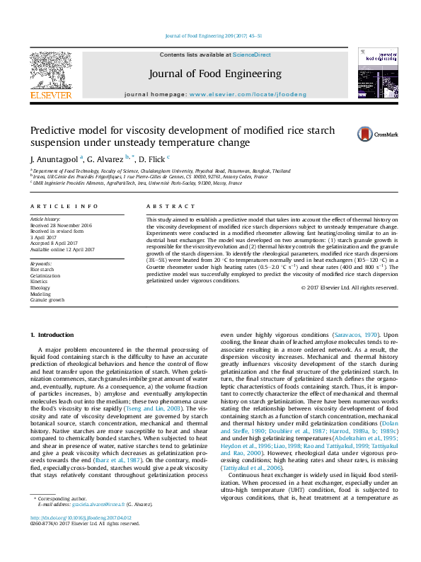 (PDF) Predictive model for viscosity development of modified rice ...